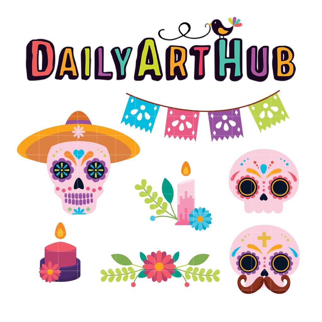 Day of the Dead Clip Art Set – Daily Art Hub // Graphics, Alphabets & SVG