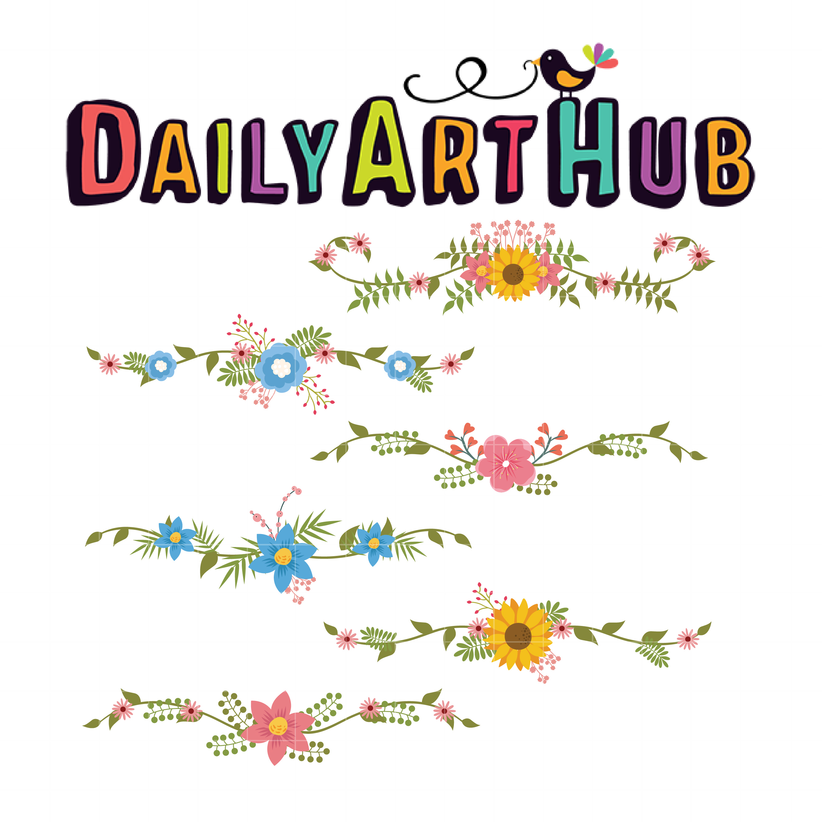 Cute Delicate Flowers Clip Art Set – Daily Art Hub – Free Clip Art Everyday