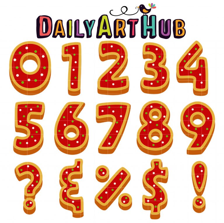 Christmas Cookies Numbers and Symbols Clip Art Set – Daily Art Hub ...