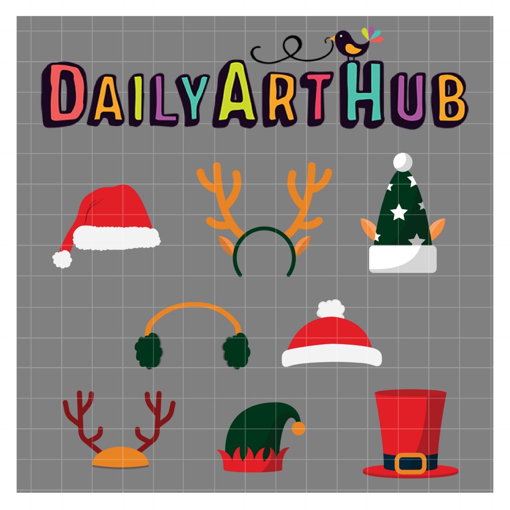 Christmas Hats Clip Art Set – Daily Art Hub // Graphics, Alphabets & SVG