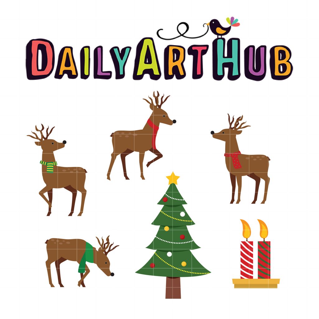 Christmas Reindeer Clip Art Set – Daily Art Hub // Graphics, Alphabets ...