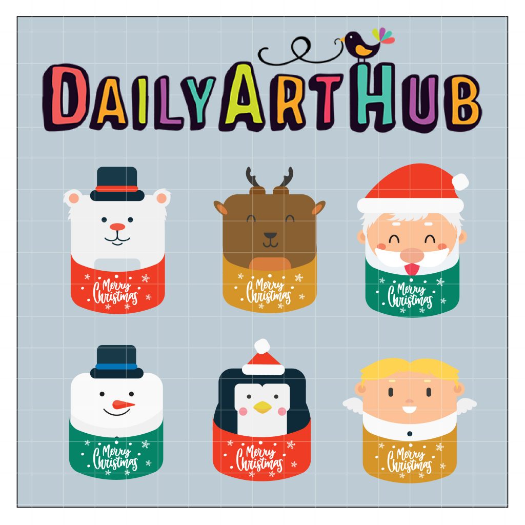 Christmas Characters in a Parachute Clip Art Set – Daily Art Hub ...