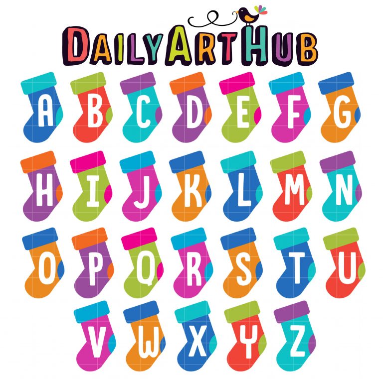 Christmas Stockings Alphabet Clip Art Set – Daily Art Hub // Graphics ...