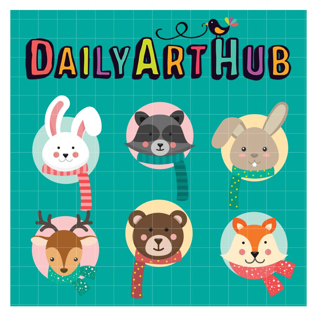 Delicate Winter Animals Clip Art Set – Daily Art Hub // Graphics ...