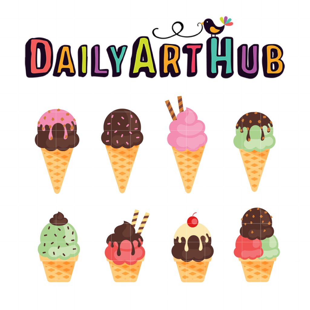 Sweet Ice Cream Set Clip Art Set – Daily Art Hub // Graphics, Alphabets ...