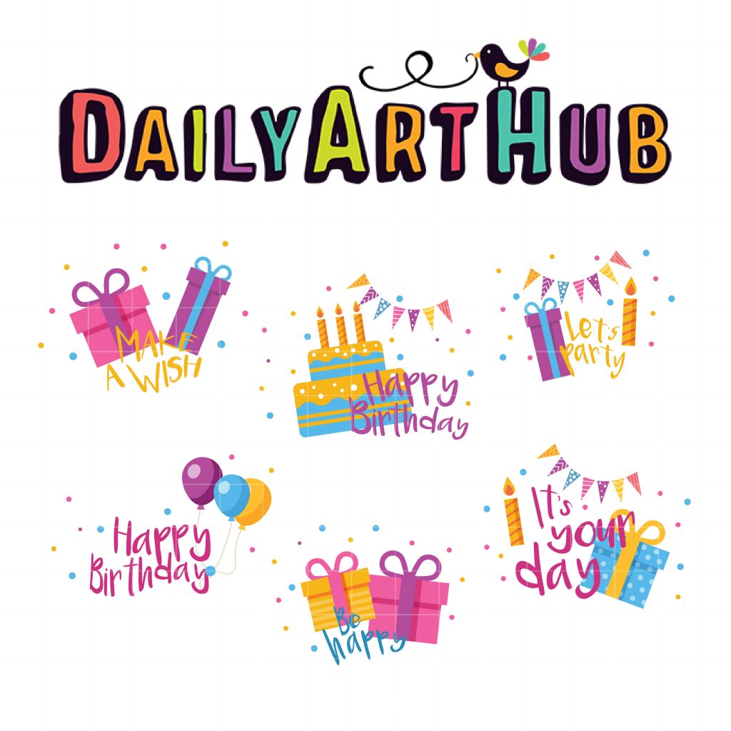 Birthday Greetings Clip Art Set – Daily Art Hub // Graphics, Alphabets ...