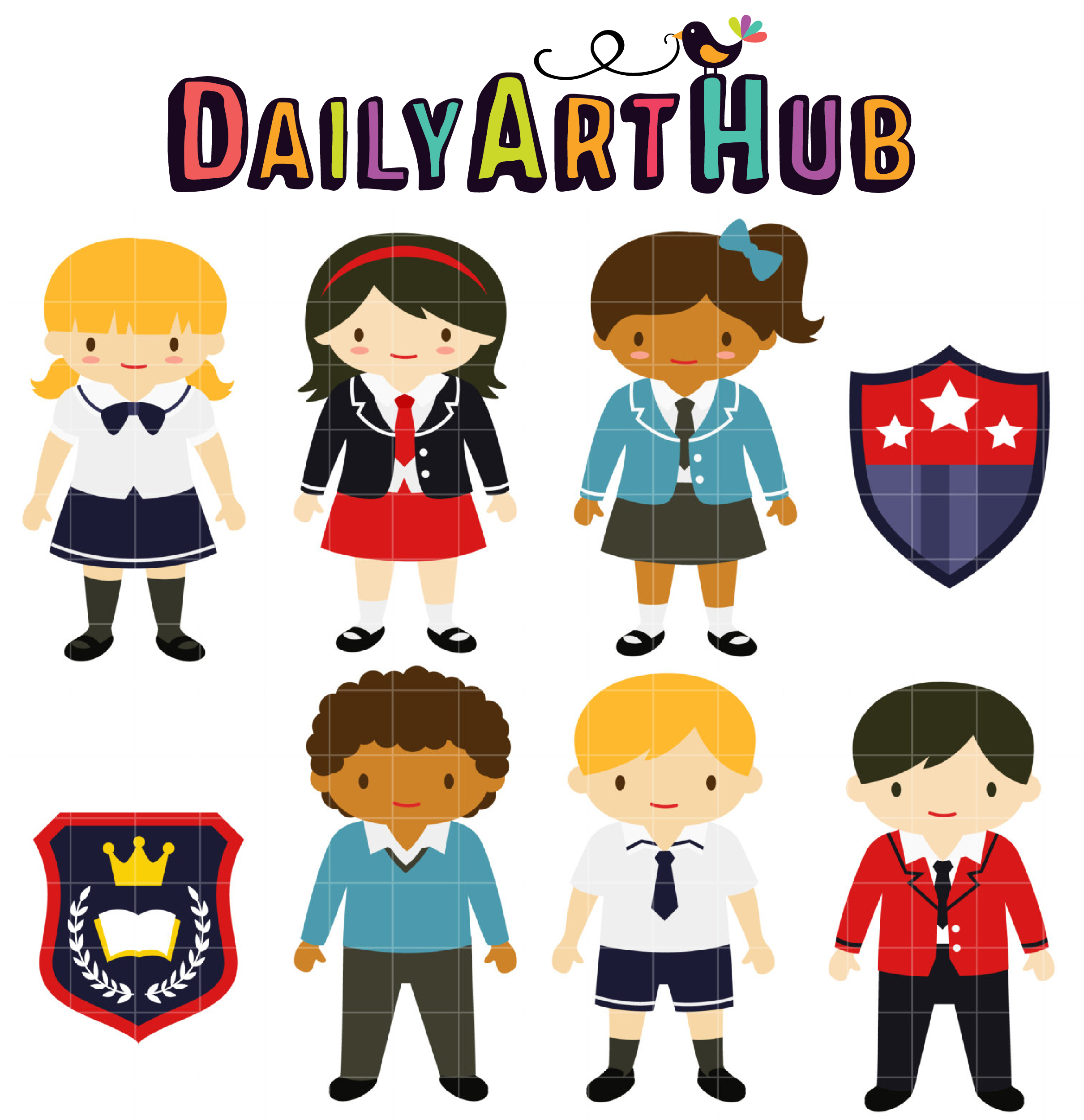 Prep School Kids Clip Art Set – Daily Art Hub – Free Clip Art Everyday