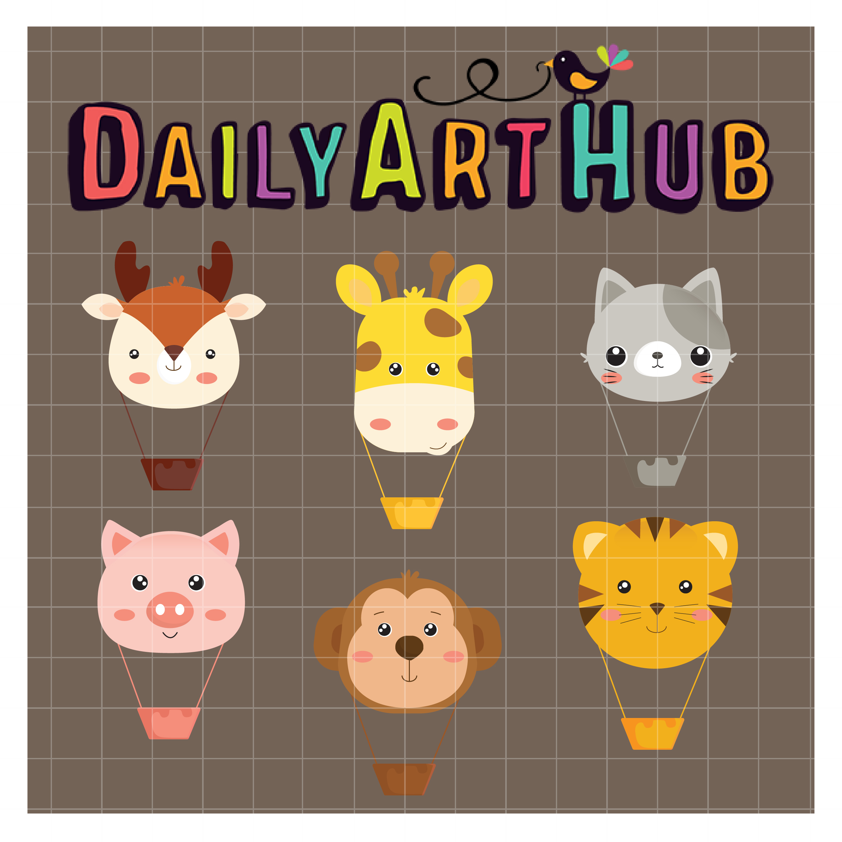 Hot Air Balloons Animals Clip Art Set – Daily Art Hub – Free Clip Art ...