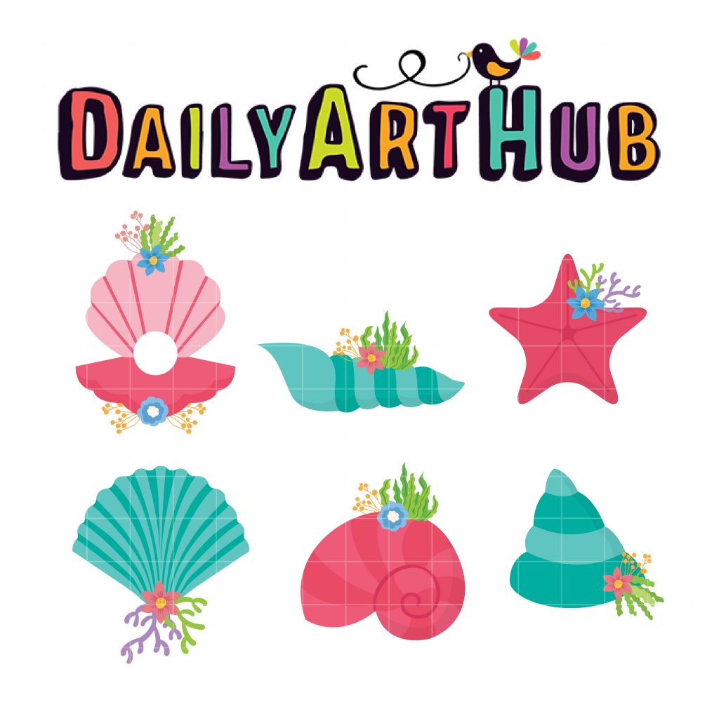 Delicate Seashells Clip Art Set – Daily Art Hub // Graphics, Alphabets ...