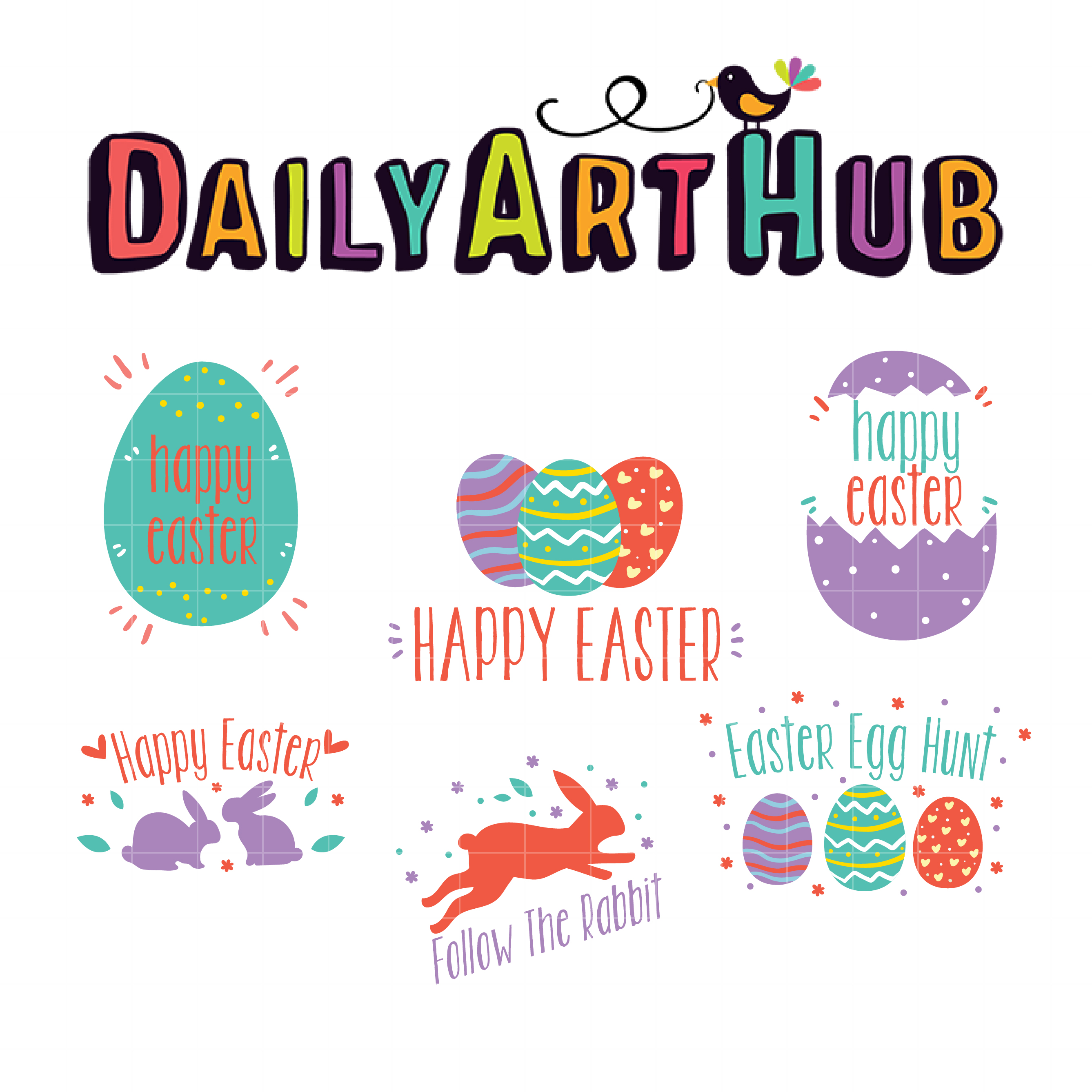 Easter Greetings Clip Art Set – Daily Art Hub – Free Clip Art Everyday