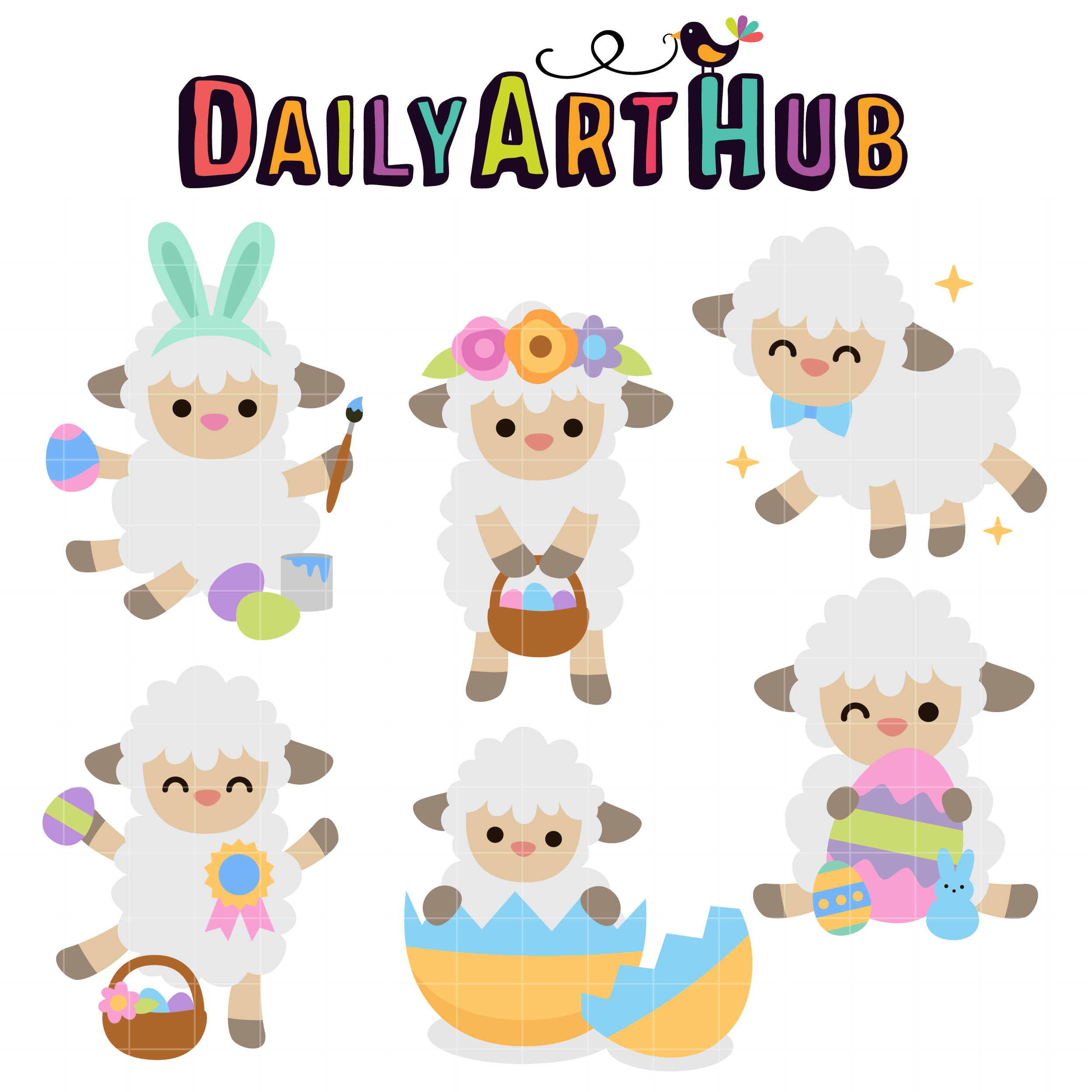 Easter Sheep Clip Art Set – Daily Art Hub – Free Clip Art Everyday