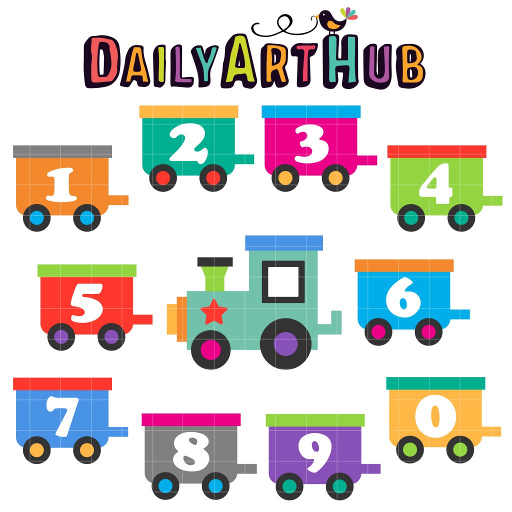 Number Train Clip Art Set – Daily Art Hub // Graphics, Alphabets & SVG