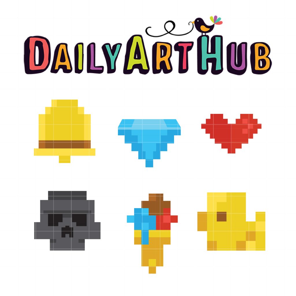 Pixelated Object Collection Clip Art Set – Daily Art Hub // Graphics ...