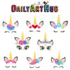 Unicorn Faces Clip Art Set – Daily Art Hub – Free Clip Art Everyday
