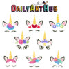 Unicorn Faces Clip Art Set – Daily Art Hub // Graphics, Alphabets & SVG