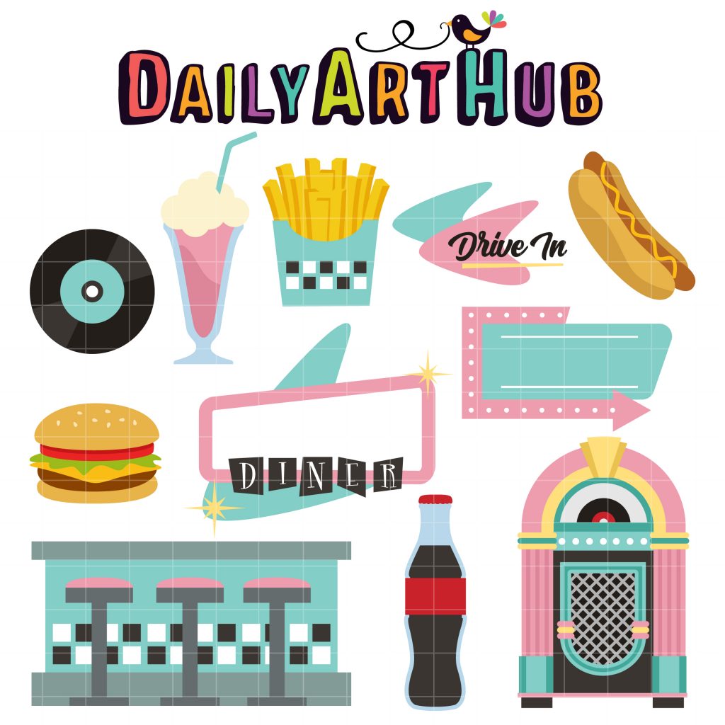 50’s Diner Clip Art Set – Daily Art Hub // Graphics, Alphabets & SVG 50’s Diner Clip Art Set – Daily Art Hub // Graphics, Alphabets & SVG