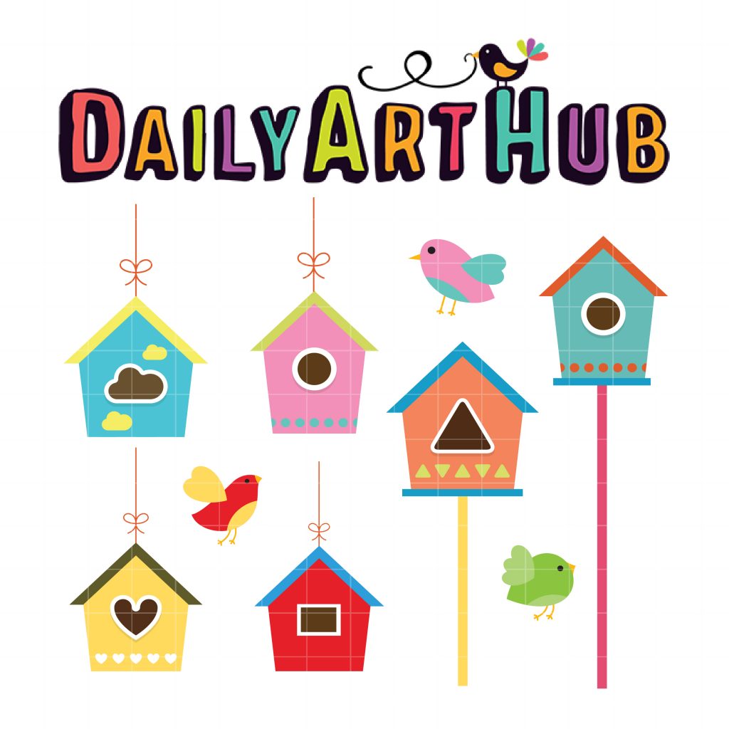 Cute Bird House Clip Art Set – Daily Art Hub // Graphics, Alphabets & SVG