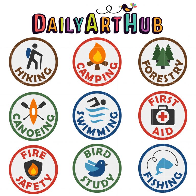 Camp Activity Badges Clip Art Set – Daily Art Hub // Graphics ...