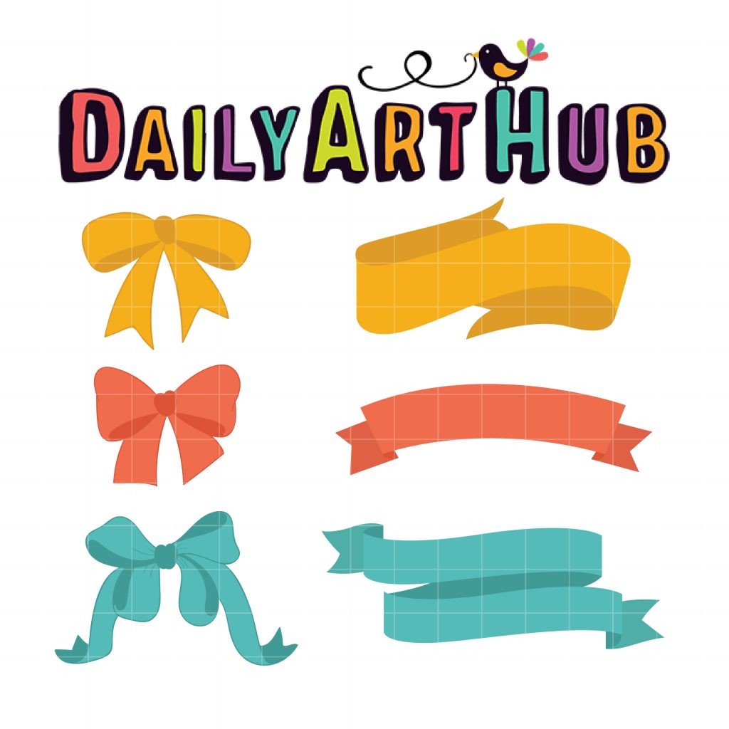 Delicate Colorful Ribbon Collection Clip Art Set – Daily Art Hub ...