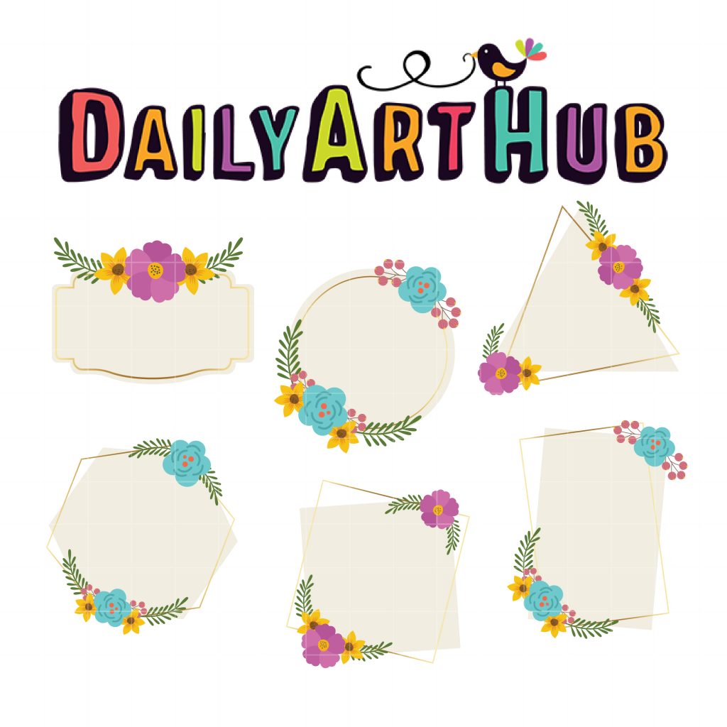 Lovely Floral Frames Clip Art Set – Daily Art Hub // Graphics ...