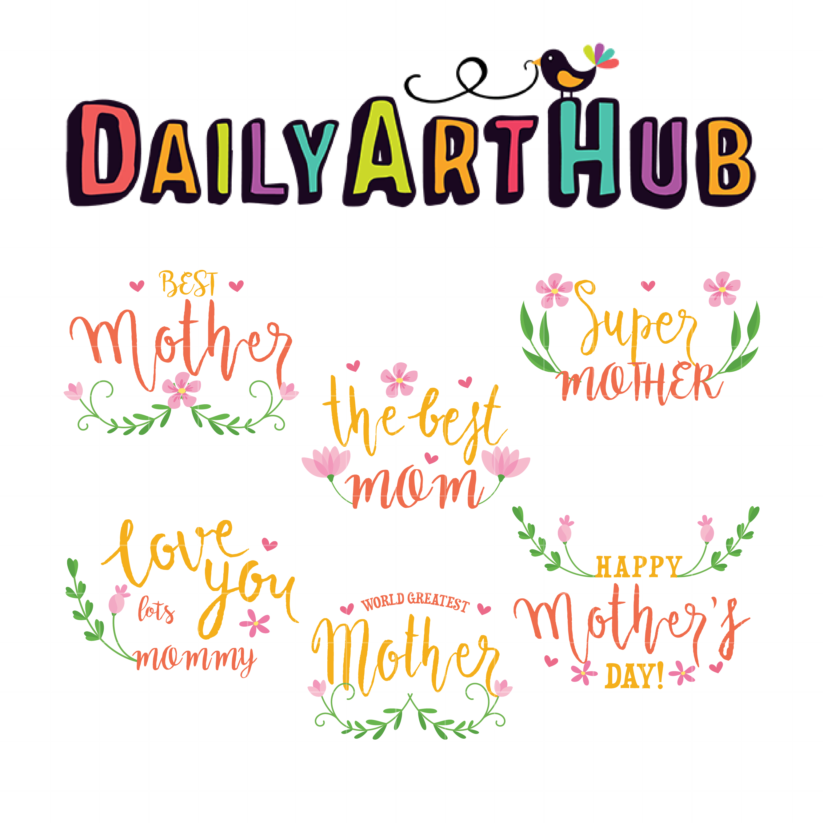 Mother’s Day Greetings Clip Art Set – Daily Art Hub – Free Clip Art ...