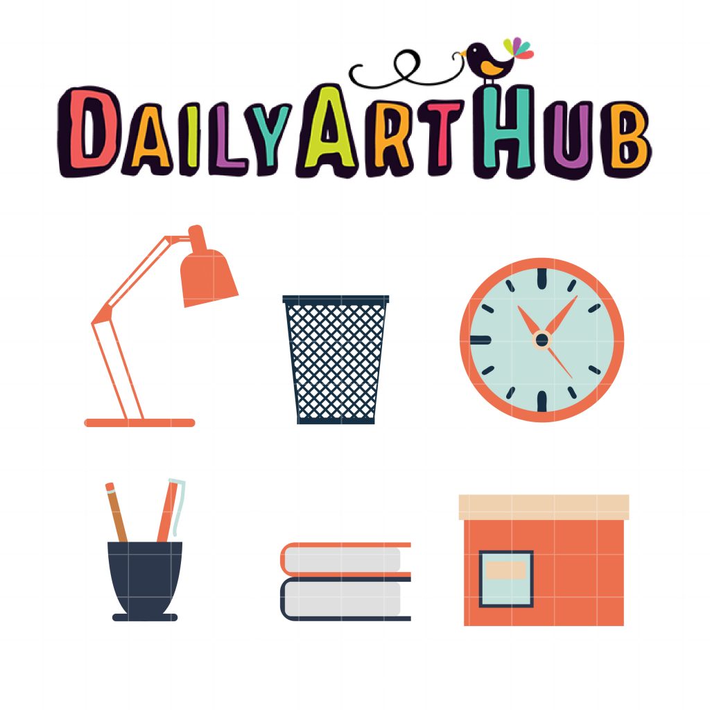 Office Desk Things Clip Art Set – Daily Art Hub // Graphics, Alphabets ...