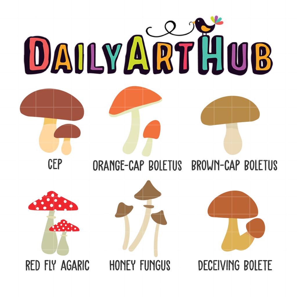 Mushroom Collection Clip Art Set – Daily Art Hub // Graphics, Alphabets ...