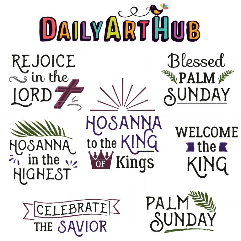 Blessed Palm Sunday Quotes Clip Art Set – Daily Art Hub // Graphics ...