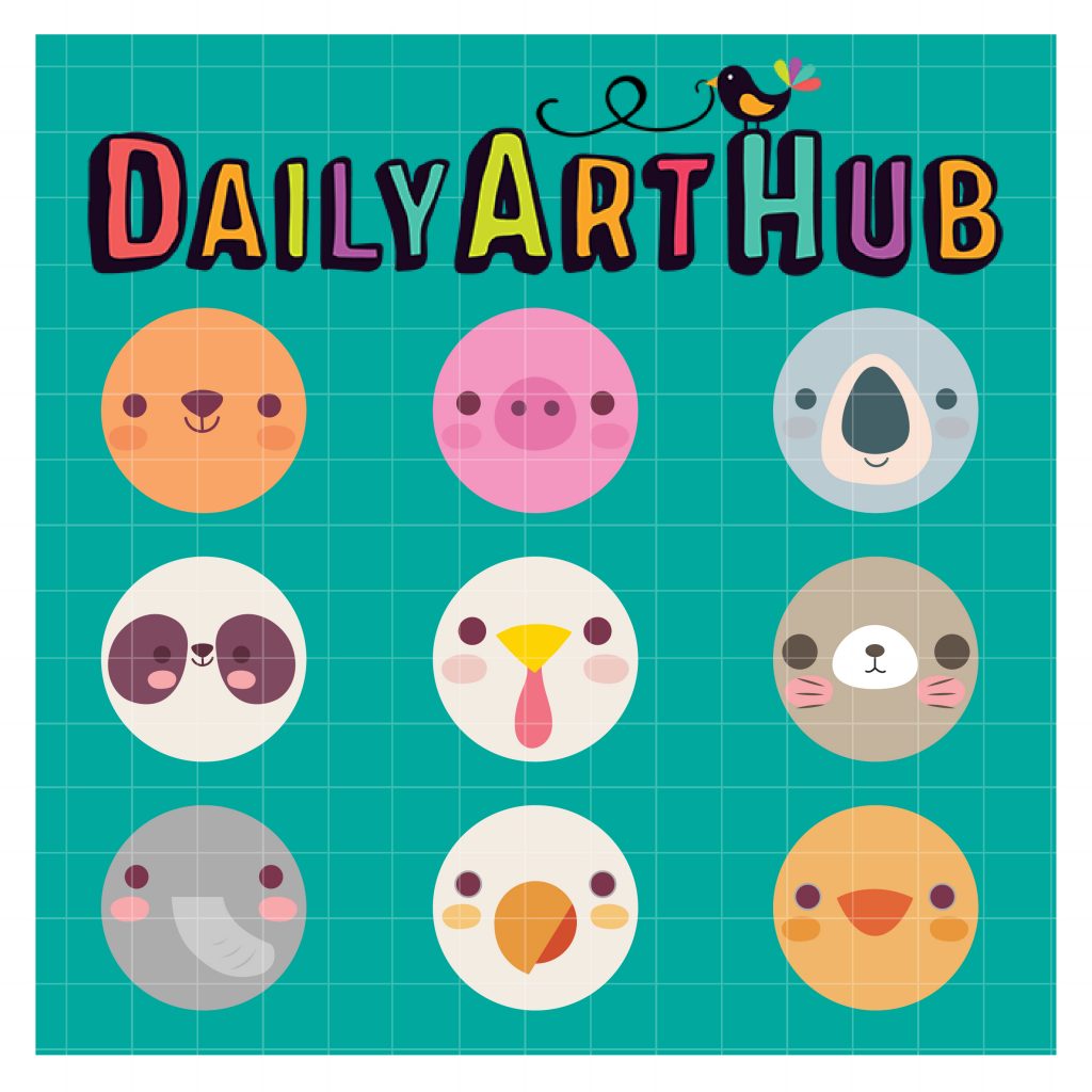 Cute Round Animals Clip Art Set – Daily Art Hub // Graphics, Alphabets ...