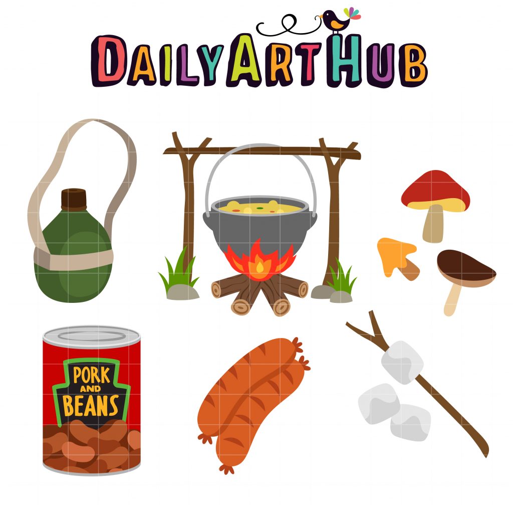 Camping Foods Clip Art Set – Daily Art Hub // Graphics, Alphabets & SVG