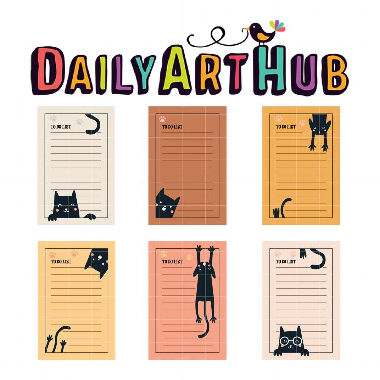To Do List Black Cat Clip Art Set – Daily Art Hub // Graphics ...