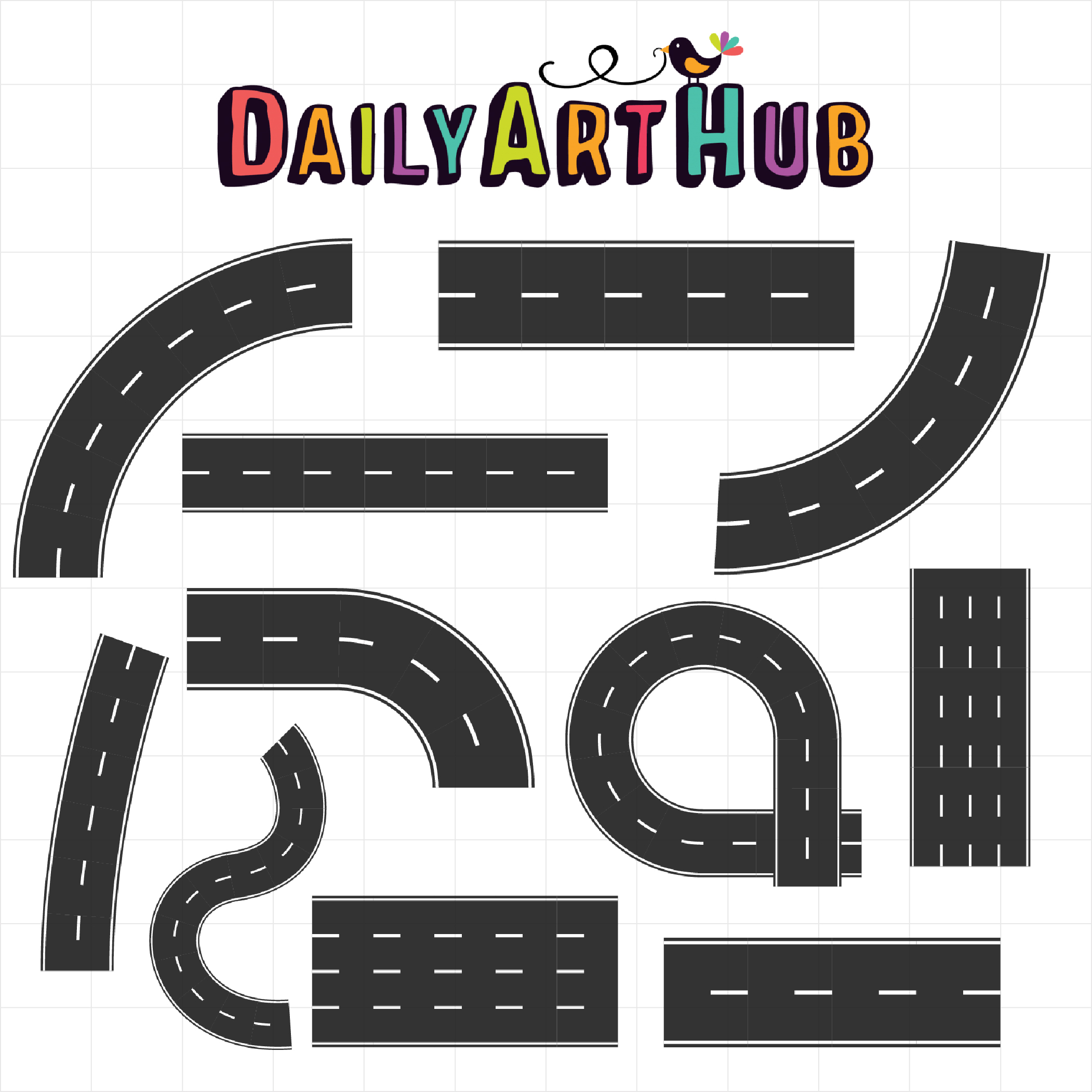 Roads Clip Art Set – Daily Art Hub – Free Clip Art Everyday