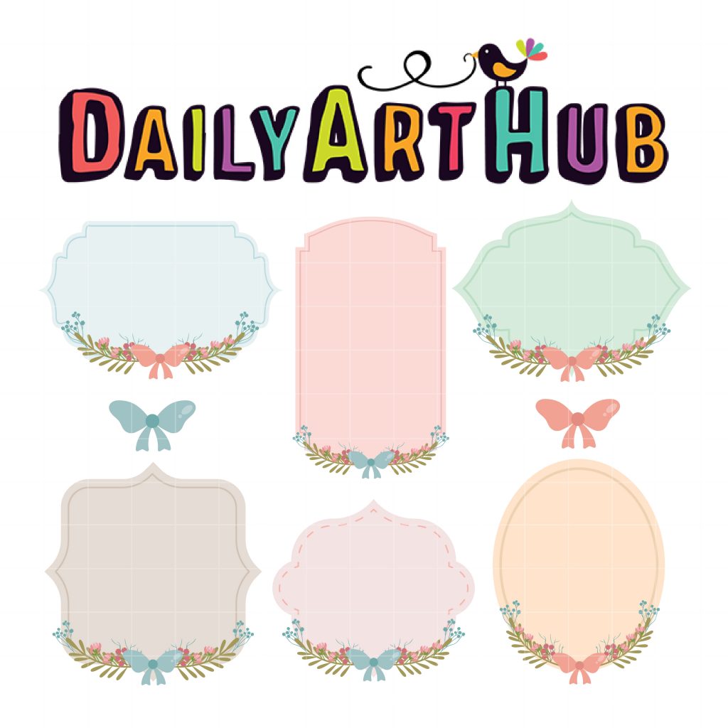 Floral Labels Clip Art Set – Daily Art Hub // Graphics, Alphabets & SVG
