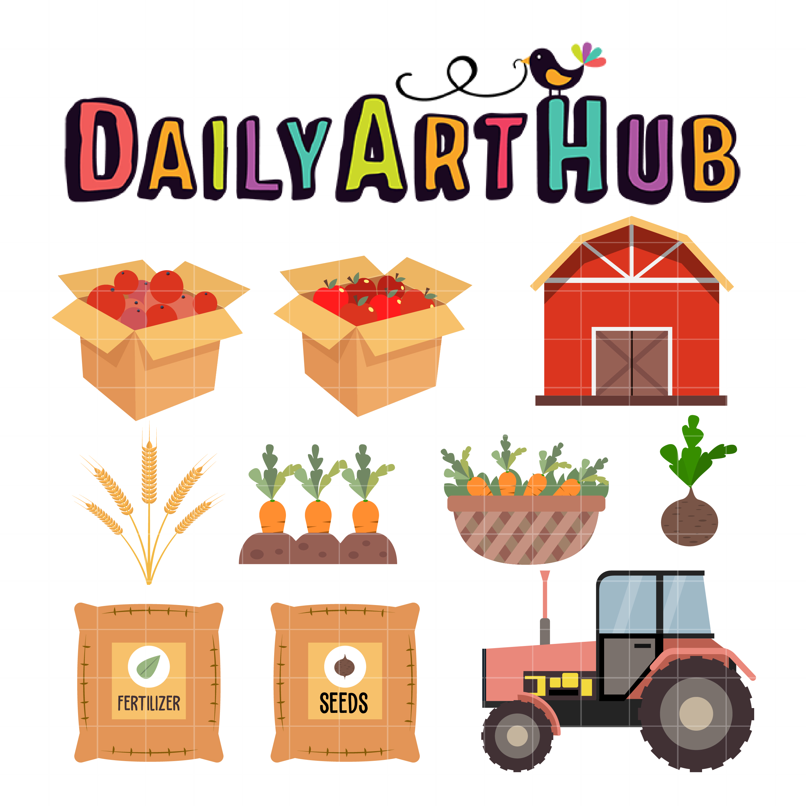 Farm Elements Clip Art Set – Daily Art Hub – Free Clip Art Everyday