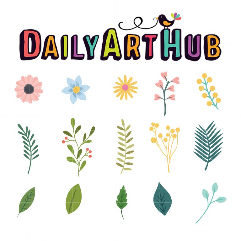 Simple Floral Ornaments Clip Art Set – Daily Art Hub // Graphics ...