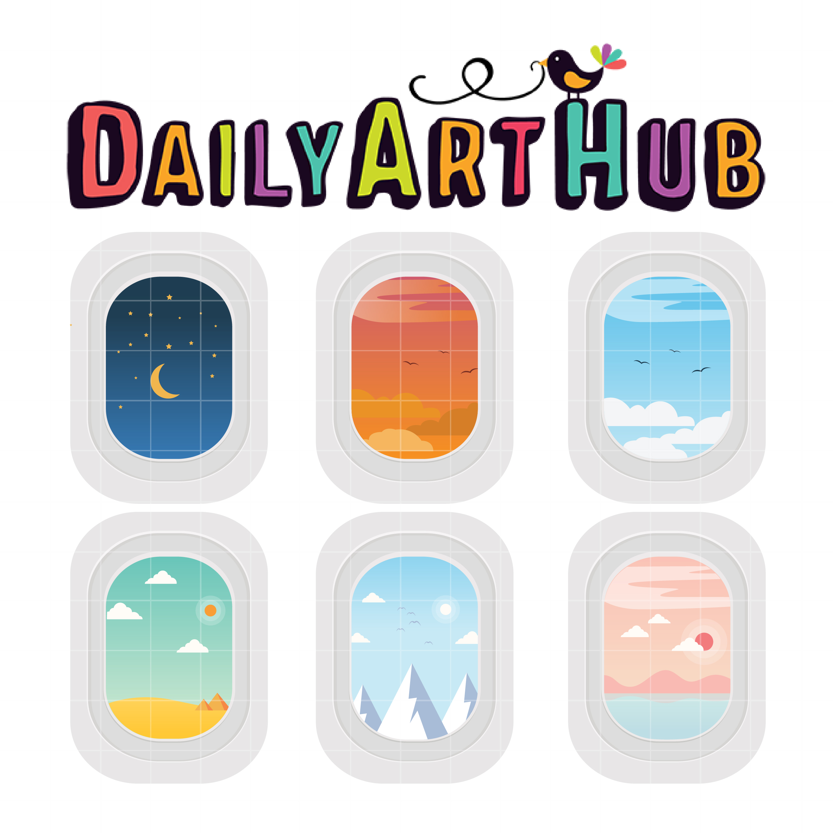 Airplane Window View Clip Art Set – Daily Art Hub – Free Clip Art Everyday