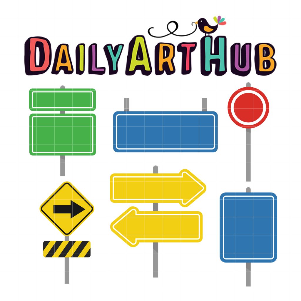 Blank Road Signs Clip Art Set – Daily Art Hub // Graphics, Alphabets & SVG