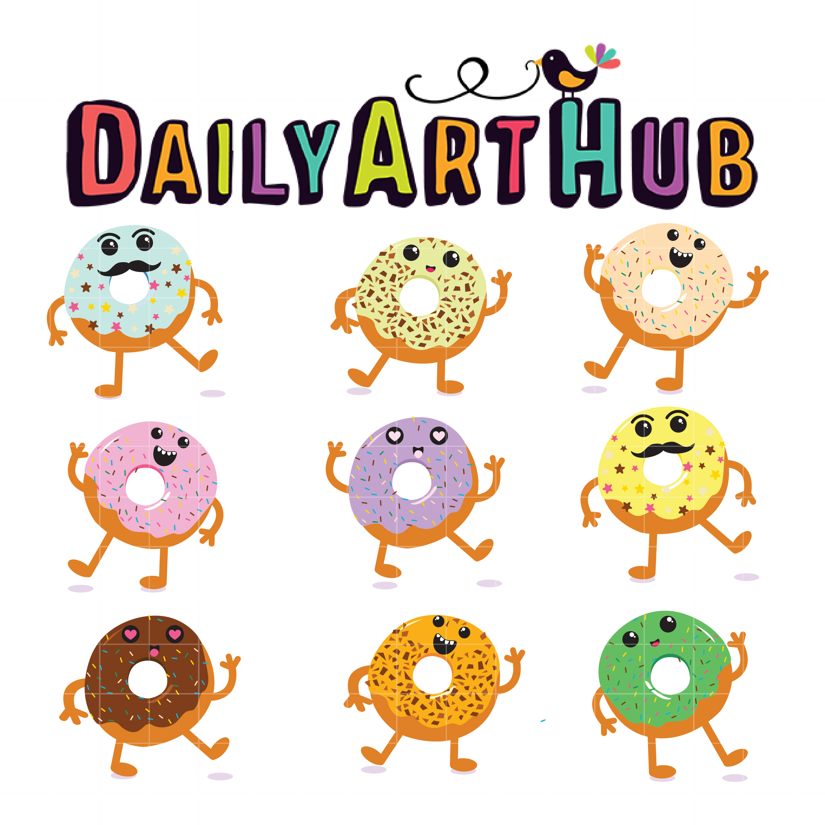 Donut Characters Clip Art Set – Daily Art Hub – Free Clip Art Everyday