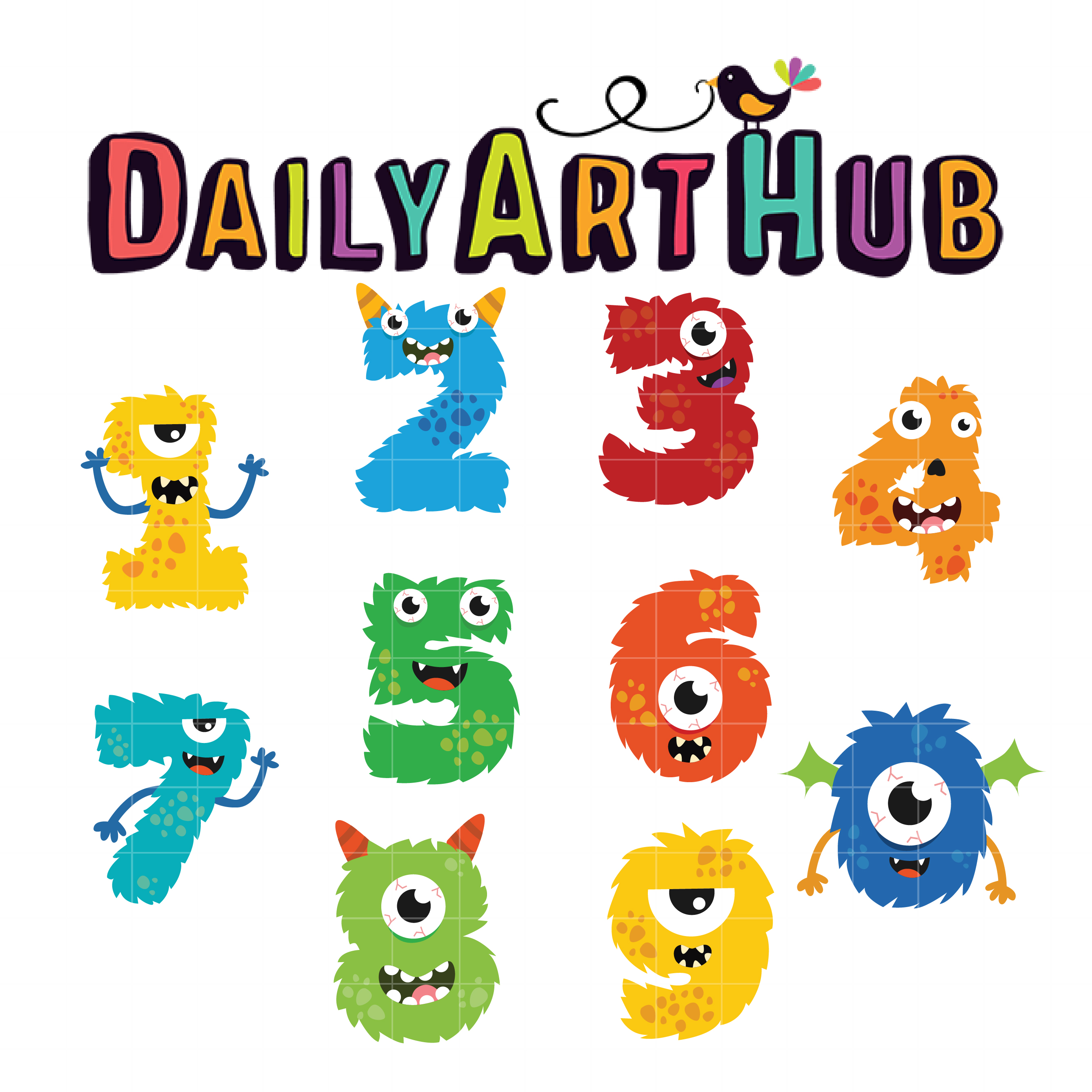 Monster Numbers Clip Art Set – Daily Art Hub – Free Clip Art Everyday