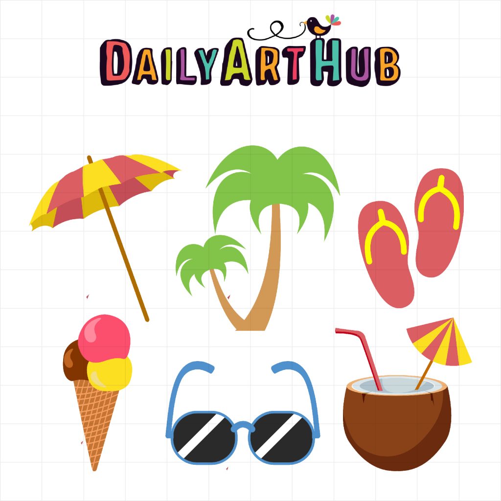 Summer Stuff Clip Art Set – Daily Art Hub // Graphics, Alphabets & SVG