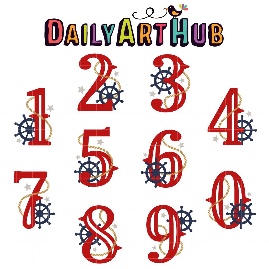 Nautical Life Numbers Clip Art Set – Daily Art Hub // Graphics ...