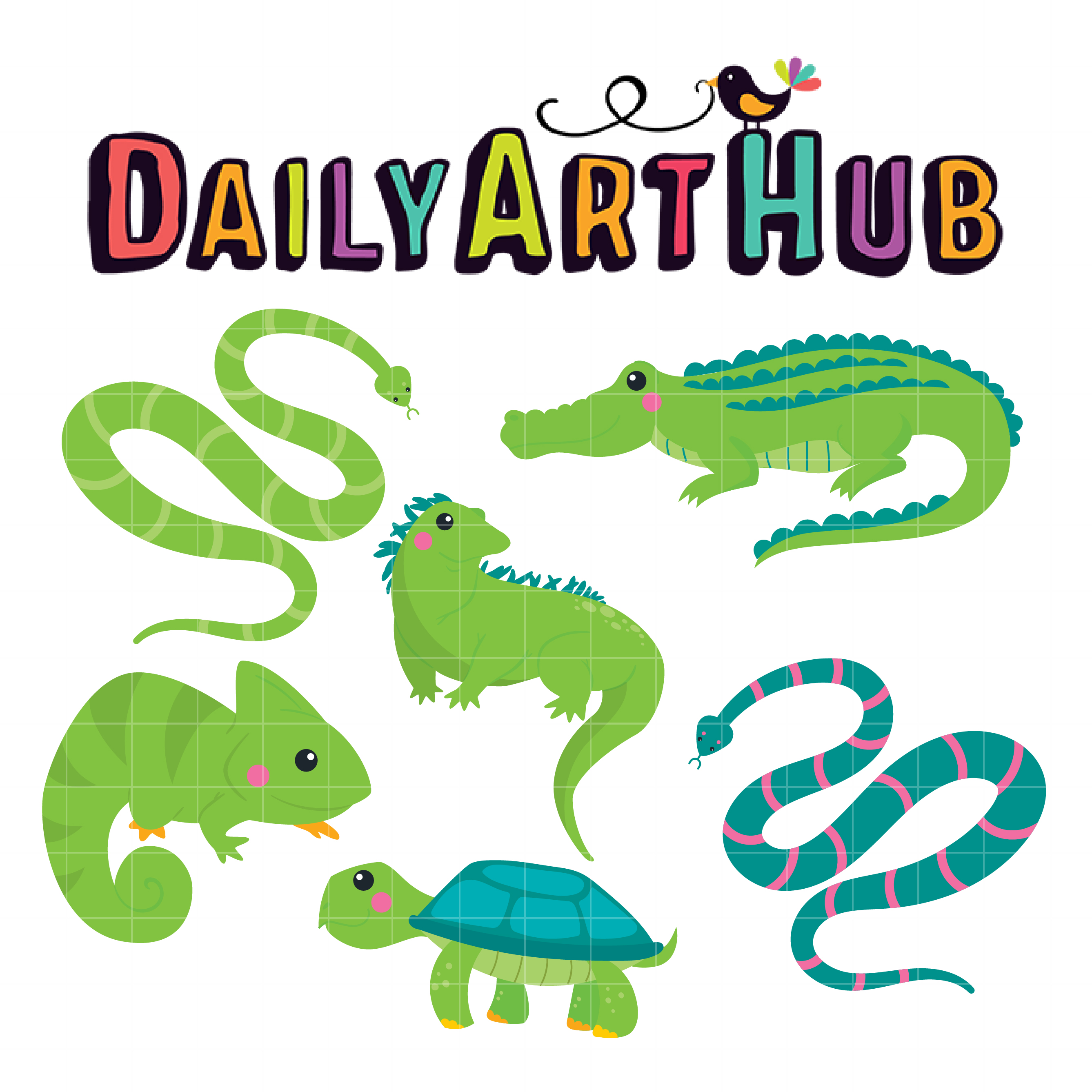 Rad Reptile Animals Clip Art Set – Daily Art Hub – Free Clip Art Everyday