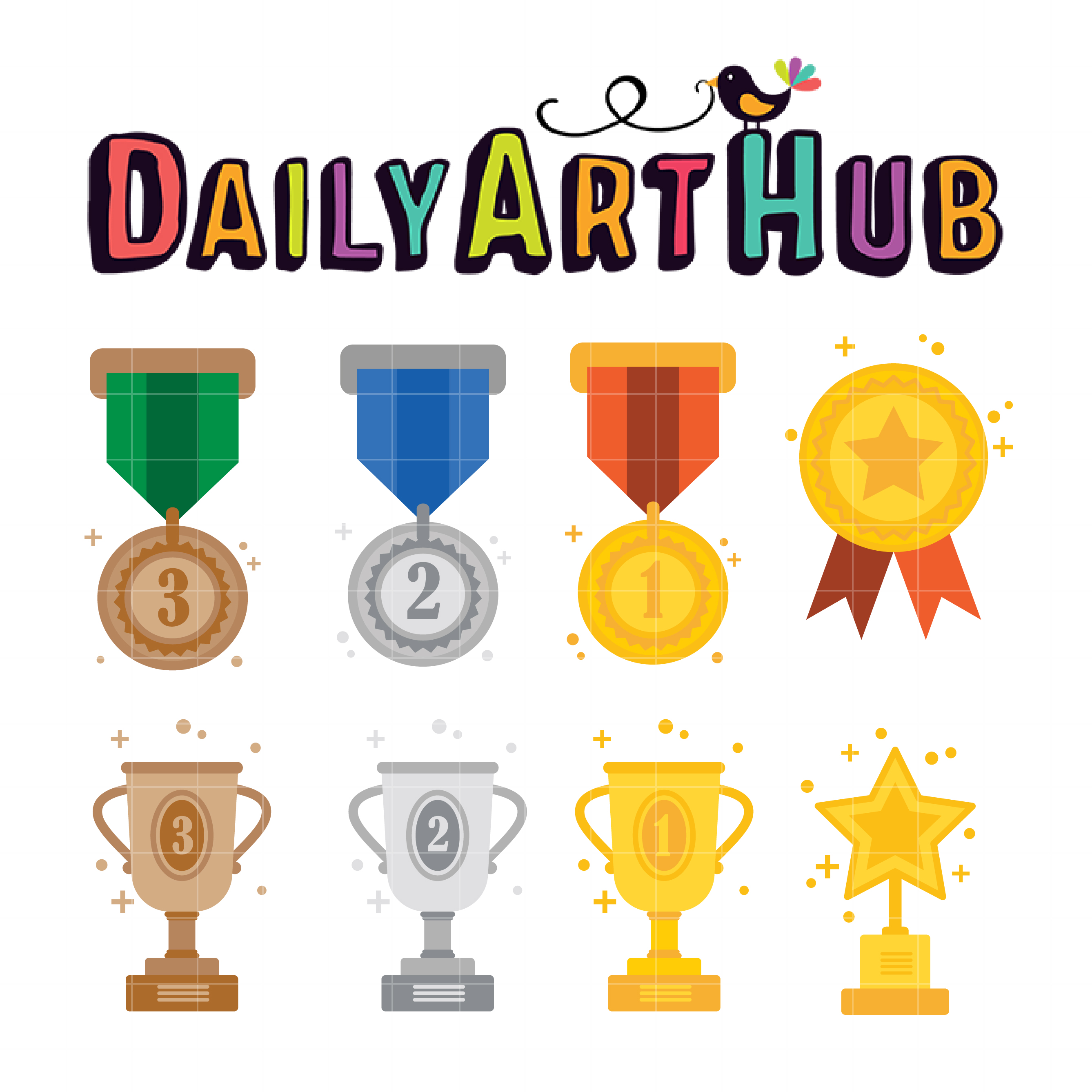 Shiny Trophy and Medal Awards Clip Art Set – Daily Art Hub – Free Clip ...