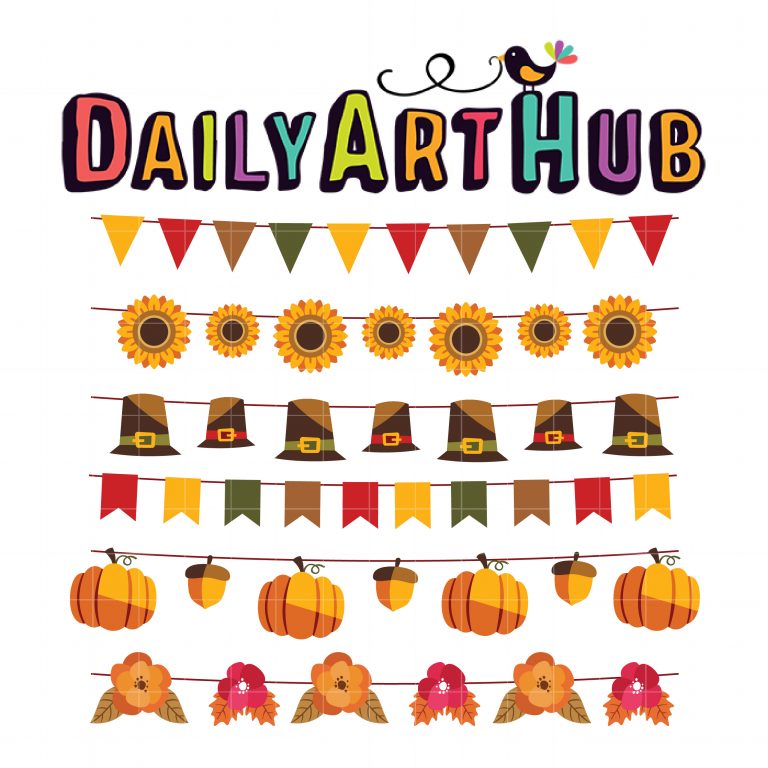Autumn Garland Clip Art Set – Daily Art Hub // Graphics, Alphabets & SVG