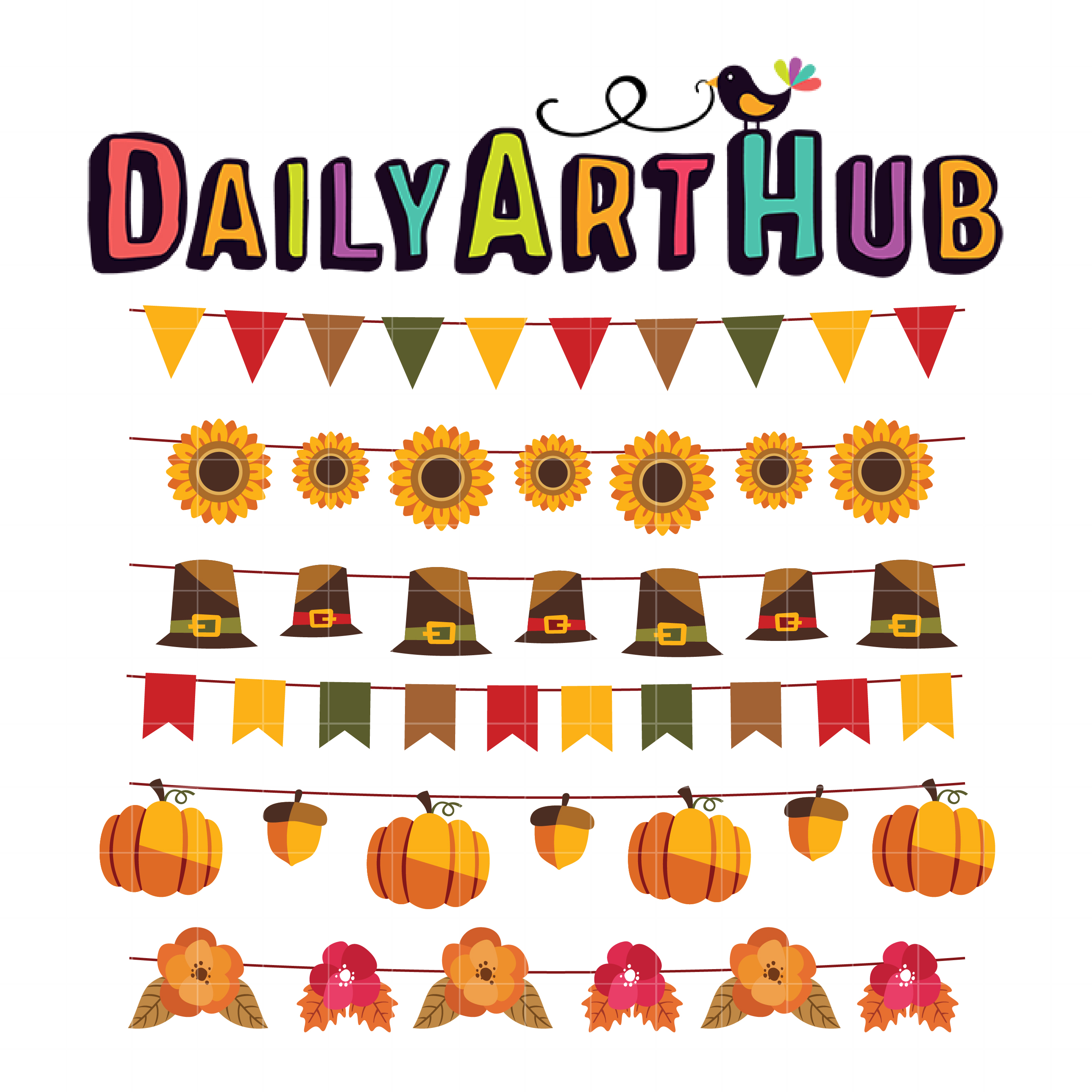 Autumn Garland Clip Art Set – Daily Art Hub – Free Clip Art Everyday