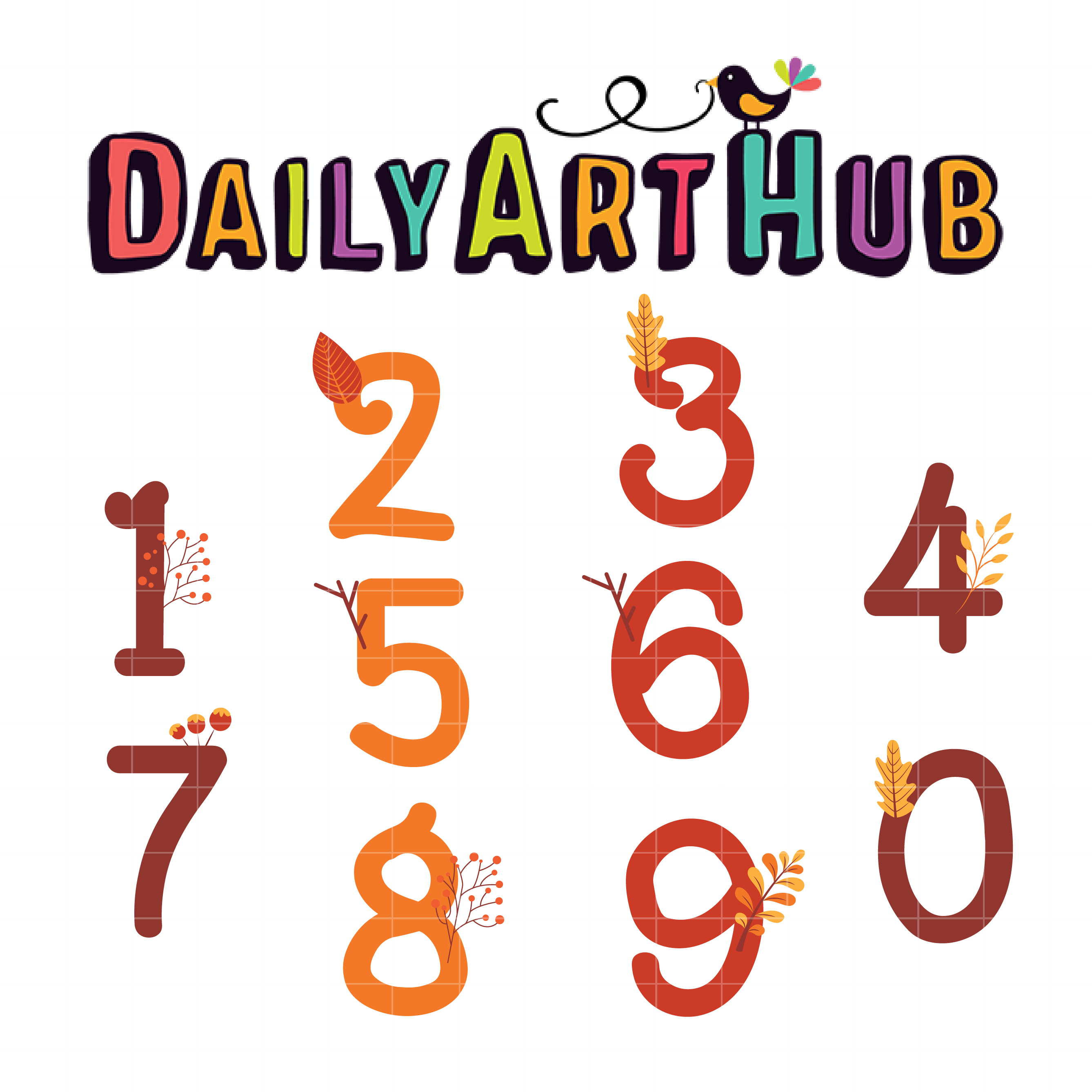 Autumn Numbers Clip Art Set – Daily Art Hub – Free Clip Art Everyday