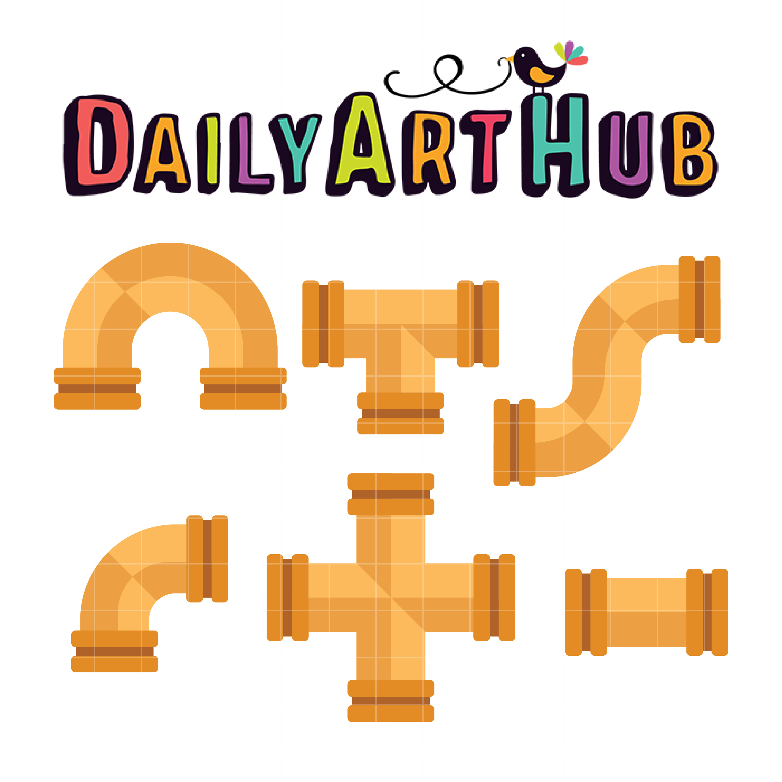 Golden Pipe Clip Art Set – Daily Art Hub – Free Clip Art Everyday