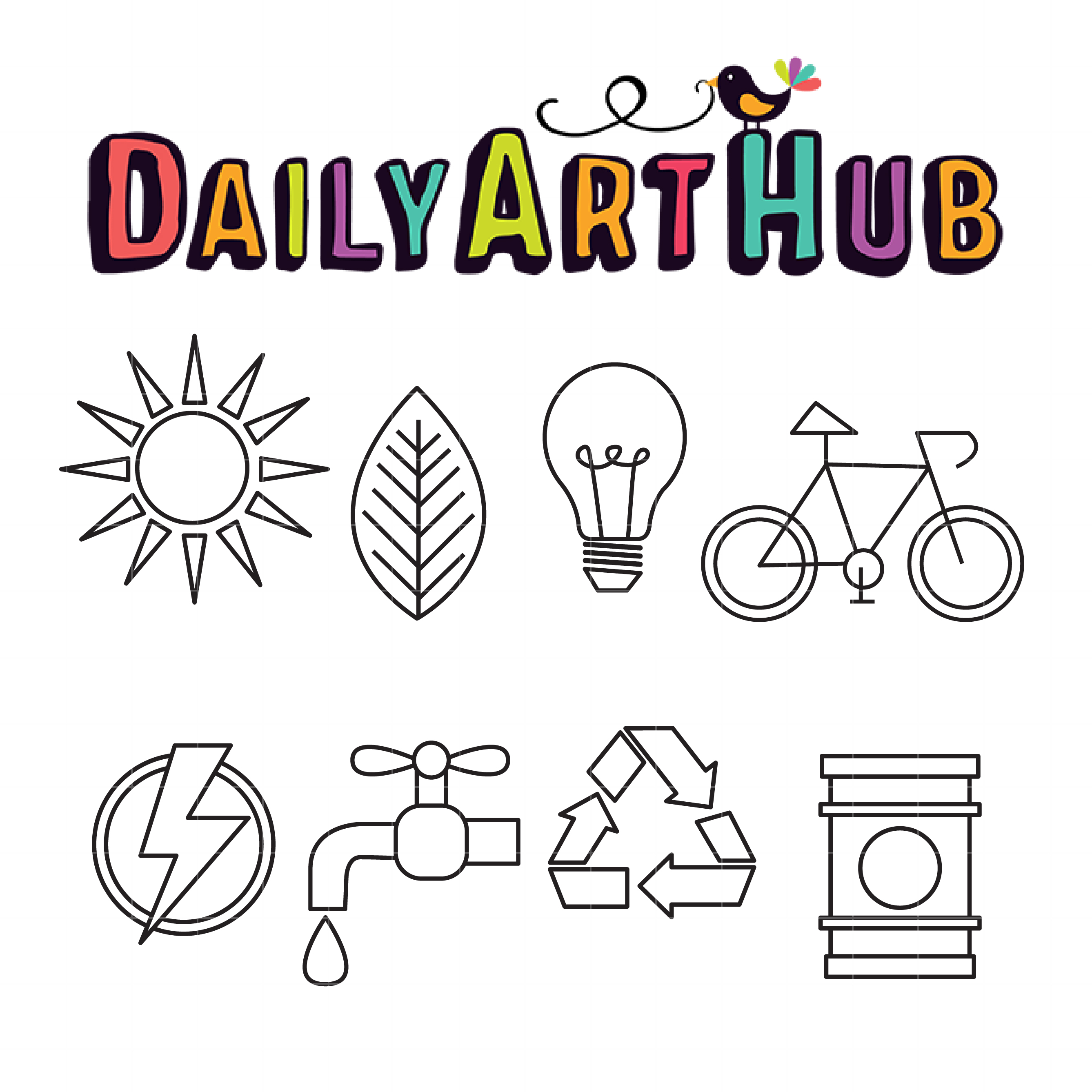Save Earth Outline Icons Clip Art Set – Daily Art Hub – Free Clip Art ...