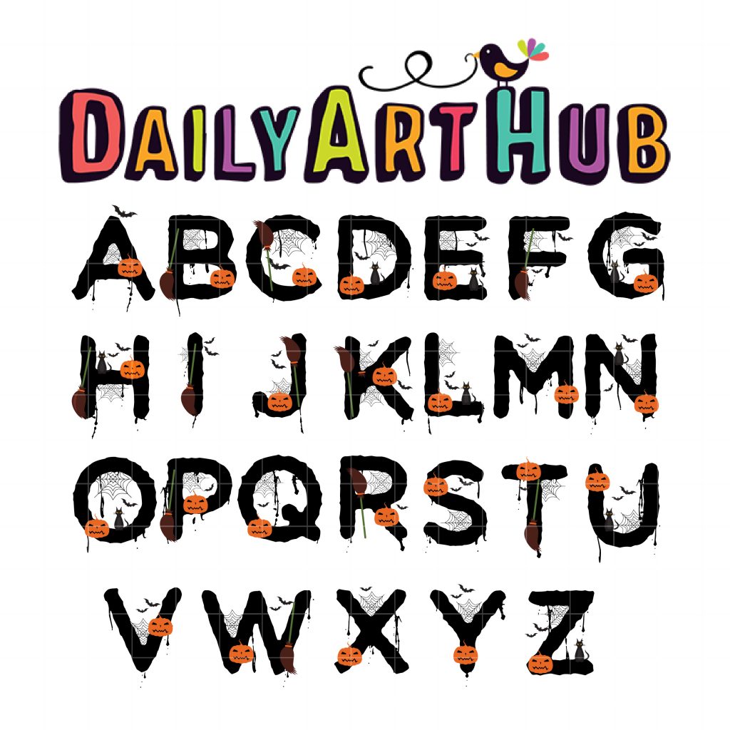 Spooky Alphabet Clip Art Set – Daily Art Hub // Graphics, Alphabets & SVG