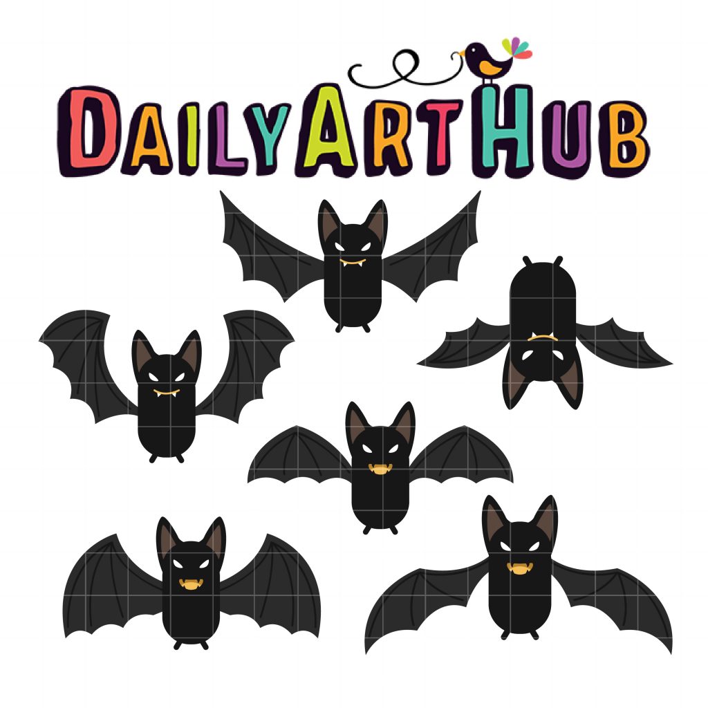 Spooky Bats Clip Art Set – Daily Art Hub // Graphics, Alphabets & SVG